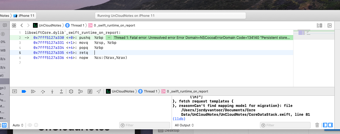 Chapter 6 Error When Performing Manual Migration Core Data By Tutorials Kodeco Forums
